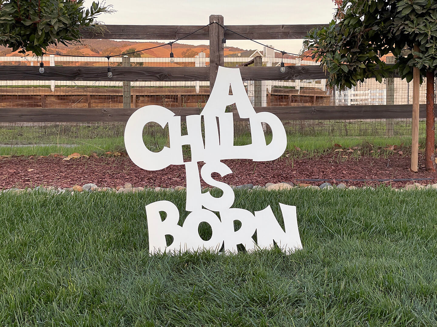 Large Outdoor Nativity Message - A CHILD IS BORN | MyNativity
